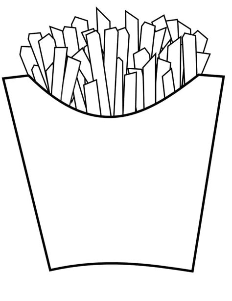 Dibujos De Papas Fritas 1 Para Colorear Para Colorear Pintar E