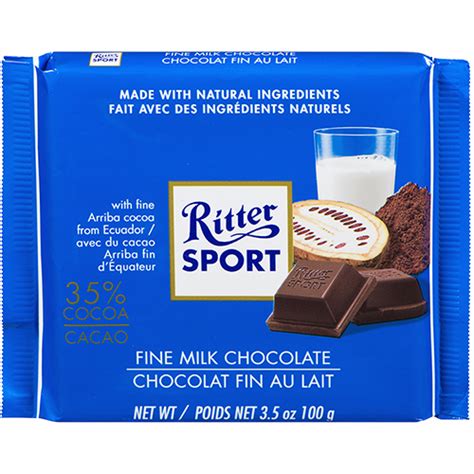 RITTER SPORT MILK CHOCOLATE 35 Cocoa 3 5oz Sunac Natural