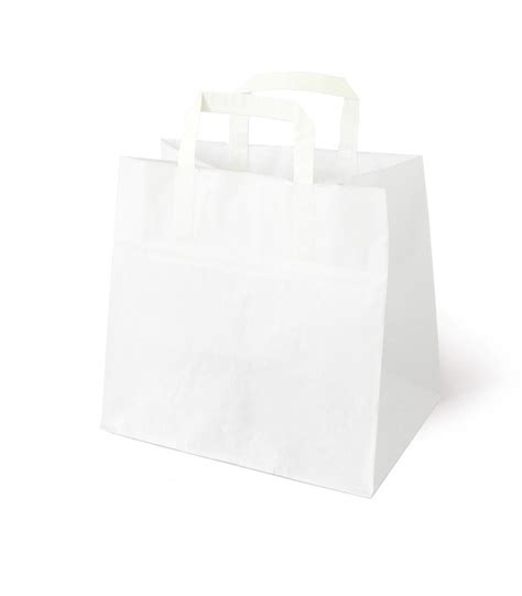 Bolsa blanca papel asa plana base ancha Muñoz Bosch