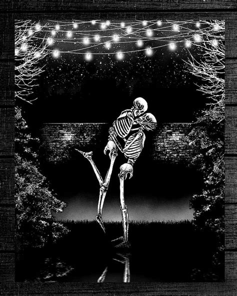 Unconditional Art Print Skeleton Couple Love Romance Etsy