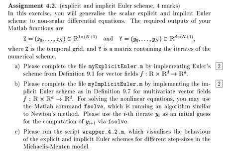 assignment 4 2 explicit and implicit euler scheme