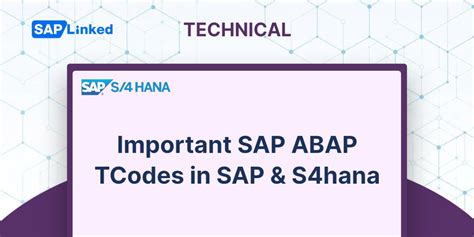 Important SAP ABAP TCodes In SAP S4hana
