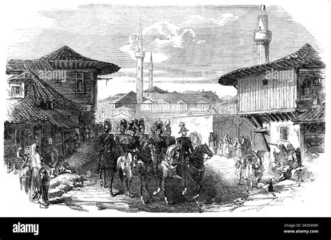 Calle Principal En Varna Llegada Del Personal 1854 Tropas Que Llegan Al Puerto De Varna