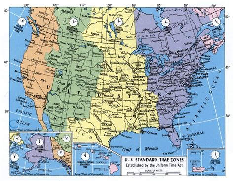 Times Zones In America Time Zone Map N America Map Showing Time Zones