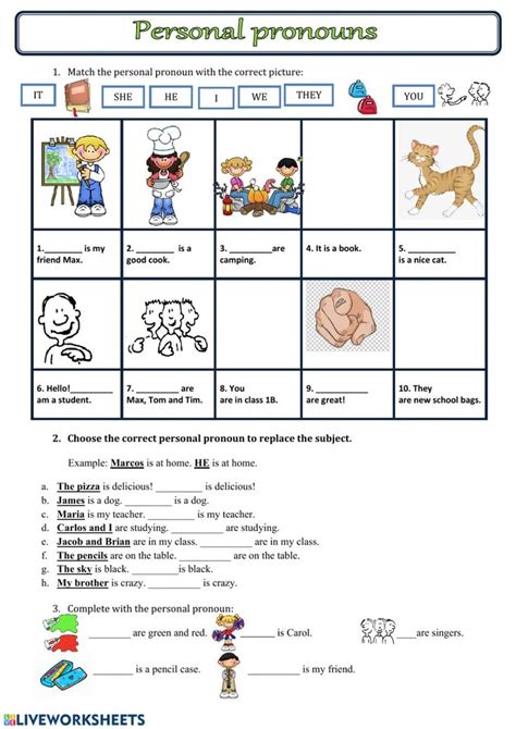 Actividad Interactiva De Personal Pronouns Para Elemental Puedes Hacer