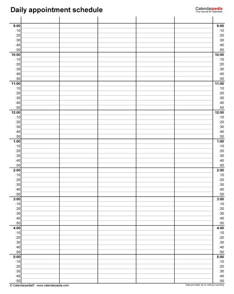 Free Daily Schedules For Word 30 Templates