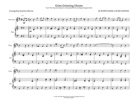 Grim Grinning Ghosts By Buddy Baker Woodwind Duet Digital Sheet