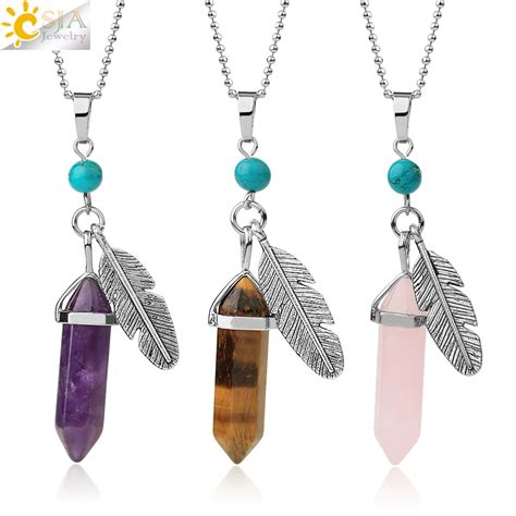 Csja Pendentif En Pierre Naturelle Pour Femme Collier De Guérison