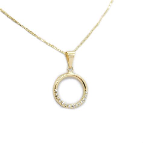 Cadena Oro Kilates Con Colgante Zirconias Revello