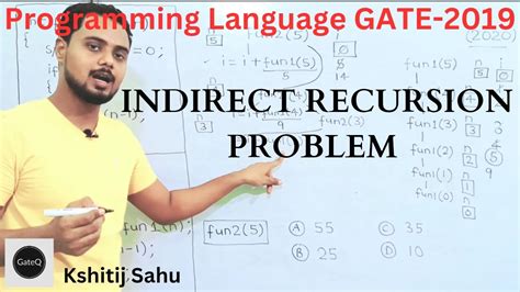 indirect recursion problem c programming language gate youtube