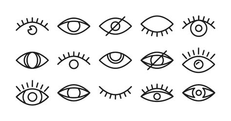 Ojos Vector Icono Visi N S Mbolo Mirar Signo Contorno Dise O Ver