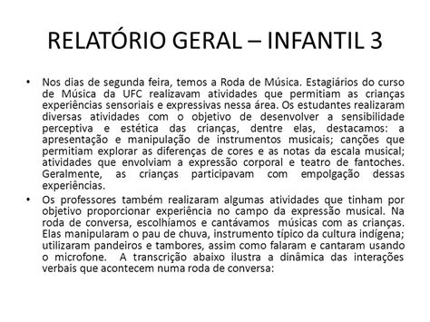 Exemplo De Relato De Experiencia Na Educa O Infantil Novo Exemplo
