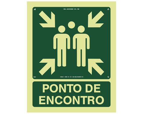 Comprar Placa Fotoluminescente Retangular Ponto De Encontro Total Placas