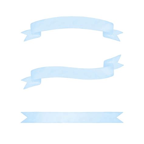 Conjunto de lindas etiquetas de cinta azul pastel ilustración acuarela