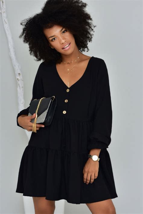 Sukienka boho czarna oversize Sukienki Sprawdź teraz JOYFUL
