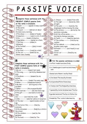 47 Passive Voice English ESL Worksheets Pdf Doc