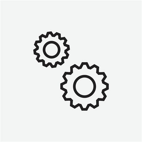 Gear Isolated Sign Setting Flat Icon Vector Tools Cog Symbol