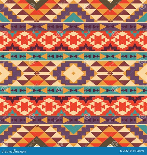 Seamless Colorful Aztec Pattern Stock Vector Illustration Of Maya