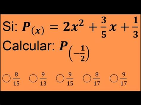 2922 Ejercicio resuelto sobre polinomios cuadráticos y su valor