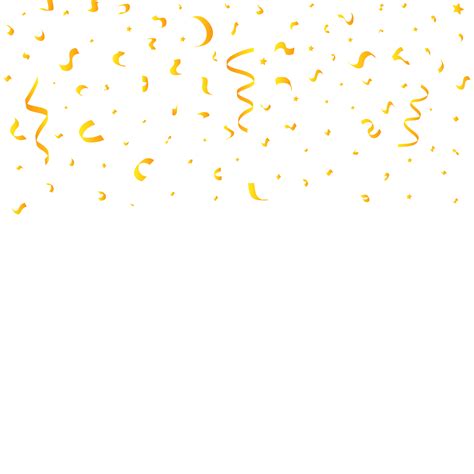 Golden Confetti Falling Background PNG Realistic Golden Ribbon And