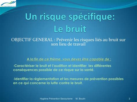 Ppt Un Risque Sp Cifique Le Bruit Powerpoint Presentation Free