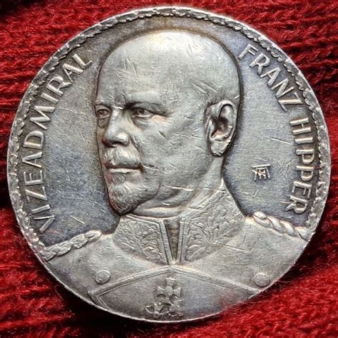 Deutschland Kaiserreich 1 Weltkrieg Silbermedaille Vizeadmiral Hipper