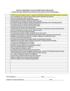 Rental Property Inspection Checklist Forms And Templates Fillable