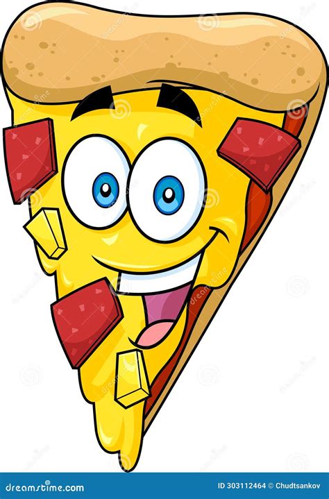 Cartoon Pepperoni Pizza Slice Vektor Abbildung Illustration Von