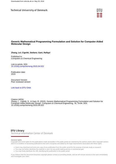 pdf generic mathematical programming formulation and solution · page 2 of 13 accepted