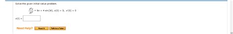 solved solve the given initial value problem