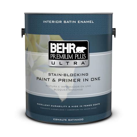 BEHR Premium Plus Ultra 1 Gal PPU18 6 Ultra Pure White Satin Enamel
