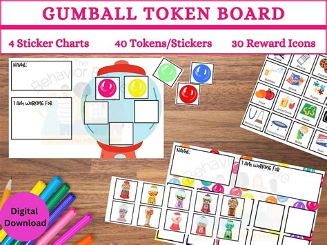 Gumball Sticker Chart Gumball Token Board Positive Behavior Chart