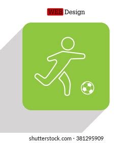 Football Soccer Player Silhouette Ball Isolated Stock Vector Royalty