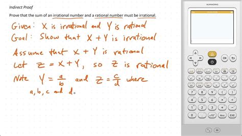 the sum of a rational number and an irrational number must be irrational proof by contradiction