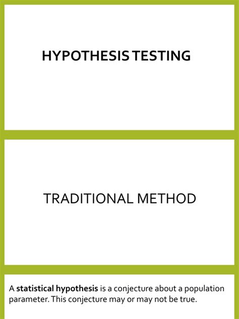 hypothesis testing pdf statistical hypothesis testing null hypothesis