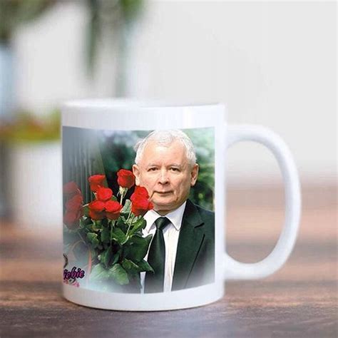 Kubek Prezesa Biały Śmieszny Prezent PIS Kaczyński ERLI pl