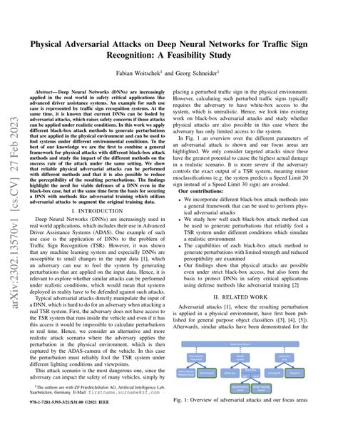 pdf physical adversarial attacks on deep neural networks for traffic sign recognition a