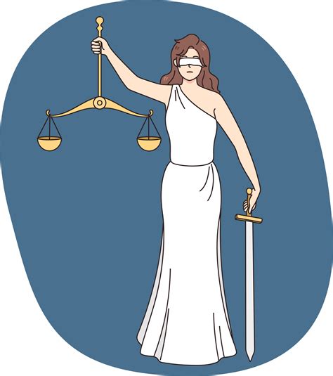 Lady Justice Blindfolded Hold Sword And Scales 25943376 PNG