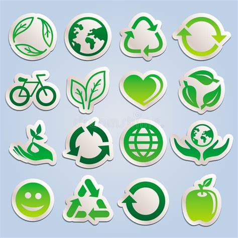 Ecology Stickers Save Green Earth Planet Clean Environment Eco Labels