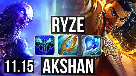 Ryze Vs Akshan Mid Defeat Winrate Solo Kills Legendary