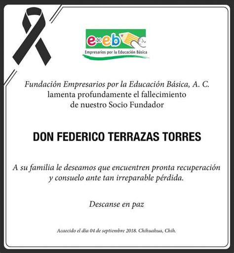 Don Federico Terrazas Torres Obituario Esquela