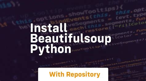 Install Beautifulsoup Python YouTube