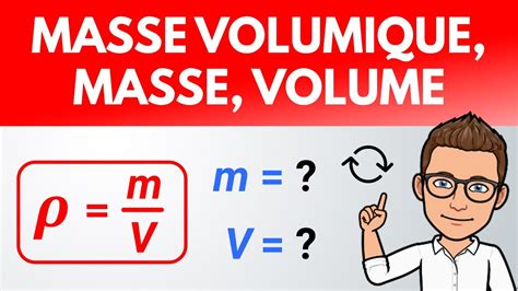 MASSE VOLUMIQUE formules unités et calculs Méthode facile YouTube