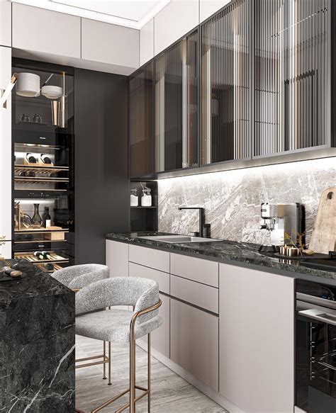 Modern Kitchen Design With Marble Countertops And Stainless Steel