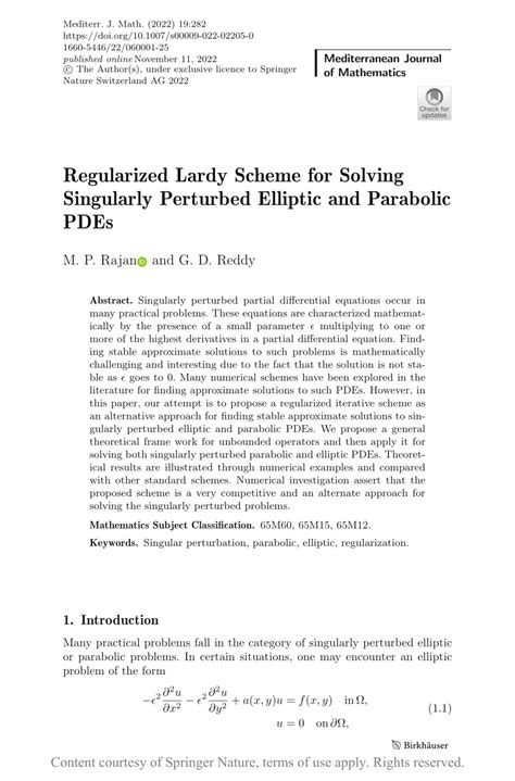 regularized lardy scheme for solving singularly perturbed elliptic and parabolic pdes request pdf