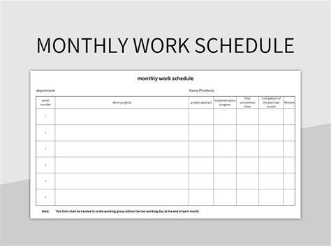 Monthly Work Schedule Template Printable Free Printable Monthly Work