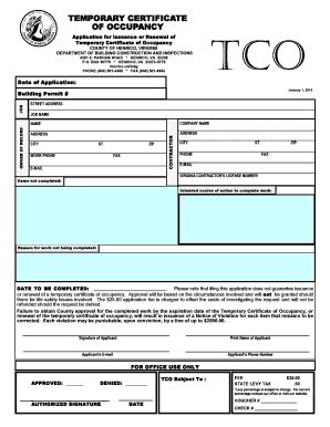 Fillable Online Co Henrico Va Temporary Food Permit Application For