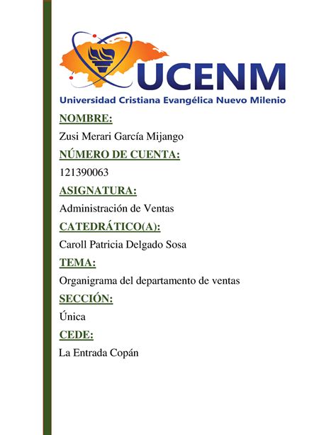121390063 04 Organigrama Sobre El Departamento De Ventas NOMBRE