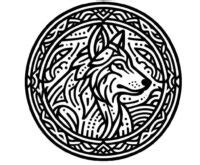 Asian Wolf Logo Coloring Page Turkau