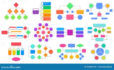 Flowchart Schemes And Hierarchy Diagrams Workflow Vector Image Images